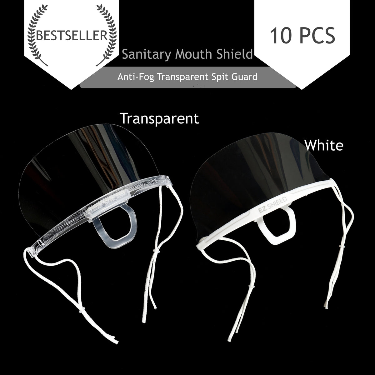 [10 PACK] Sanitary Mask Anti-Fog Transparent Spit Guard Mouth Shield 마 ...